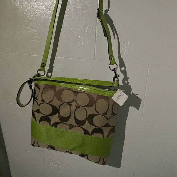 Coach | Bags | Tan And Lime Green Coach Purse | Poshmark